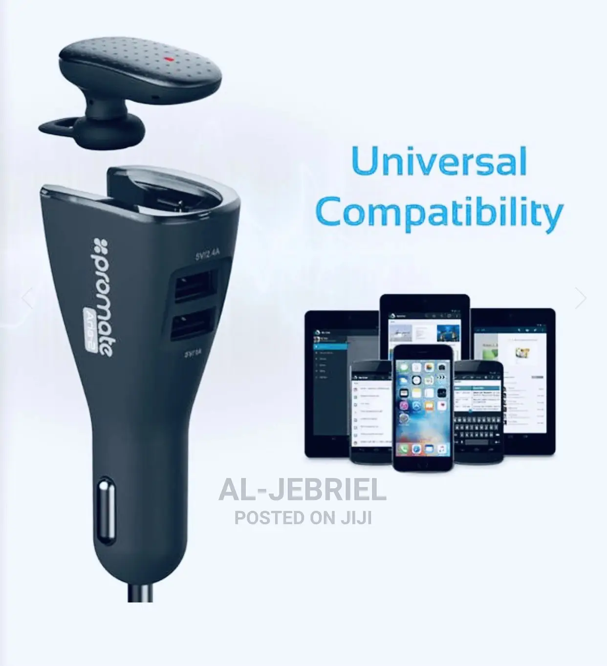 Promate Aria 2 Bluetooth Headset With USB 2A Car Charger in Accra ...