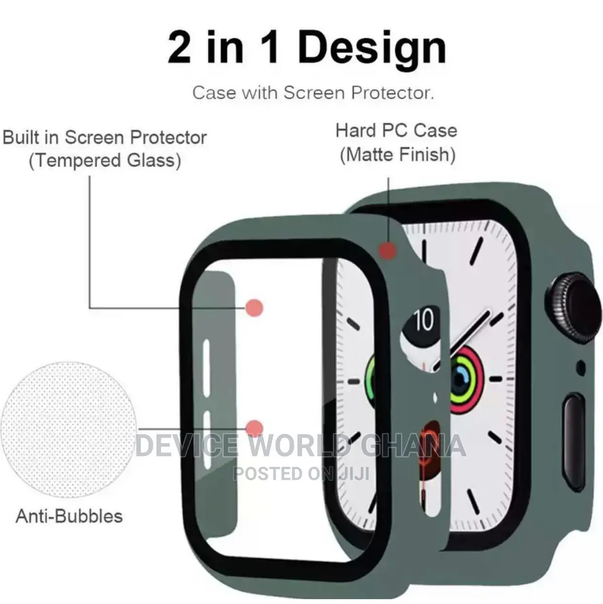 2in1 Case + Screen Protector 4 Apple Watch Series1-11 in Odorkor ...