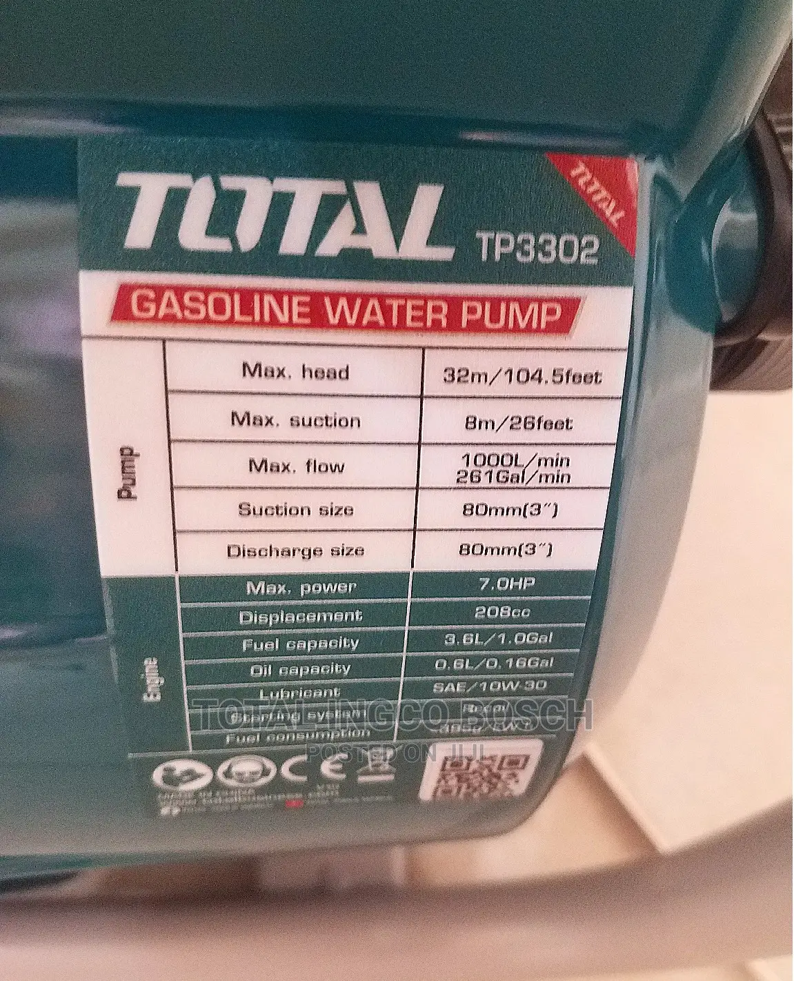 Gasoline Total Water Pump 3inches (7hp) in Lapaz - Plumbing & Water ...