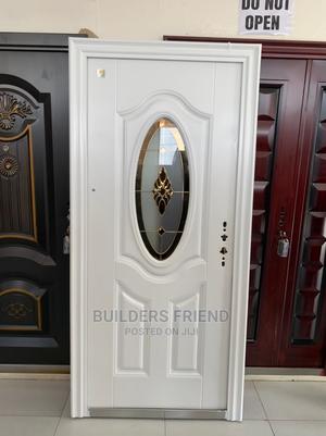 Luxury Steel Standard Security Door With Inbuilt Glass Set in Odorkor ...