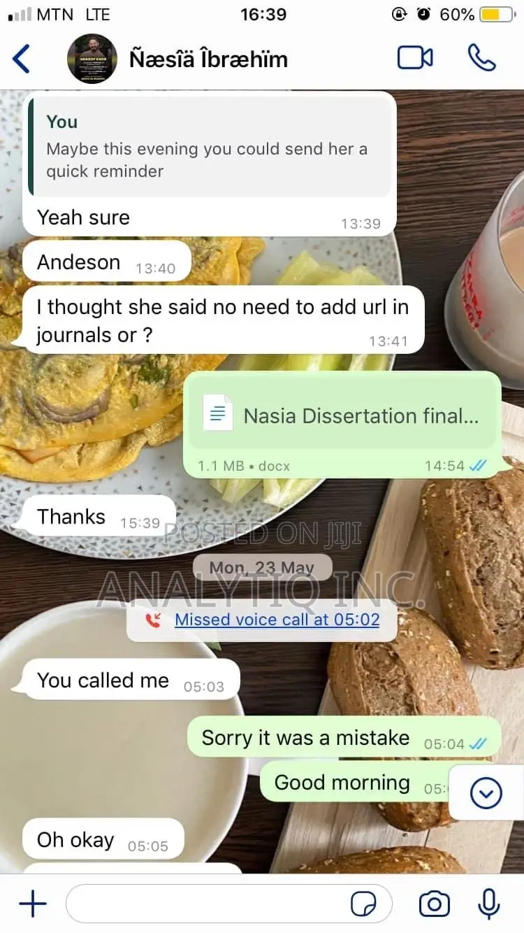 Complete Thesis or Dissertation Writeup (Project Work) in Tema Metropolitan - Other Services ...