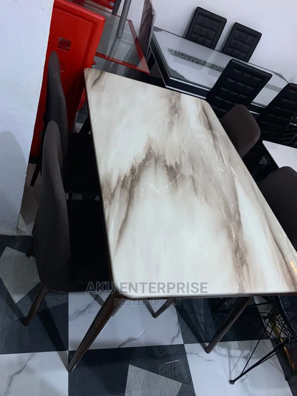 Morden Marble Dining Table With 4 and 6 Chairs Set in Accra ... Morden Marble Dining Table With 4 and 6 Chairs Set in Accra ...