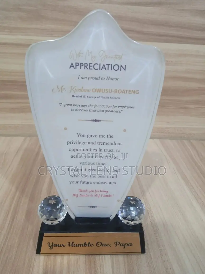 Plaque/Citation in Accra Metropolitan - Printing Services, Eric Praiz ...