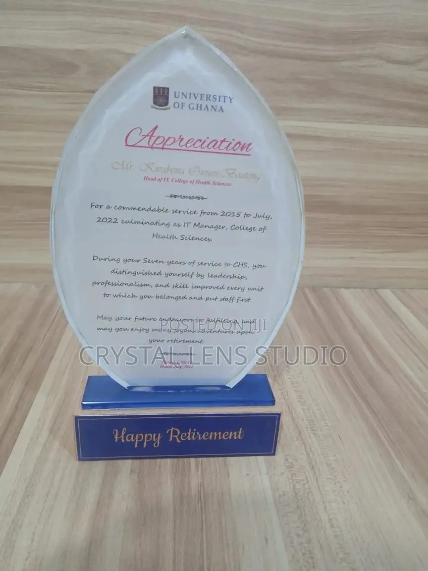 Plaque/Citation in Accra Metropolitan - Printing Services, Eric Praiz ...