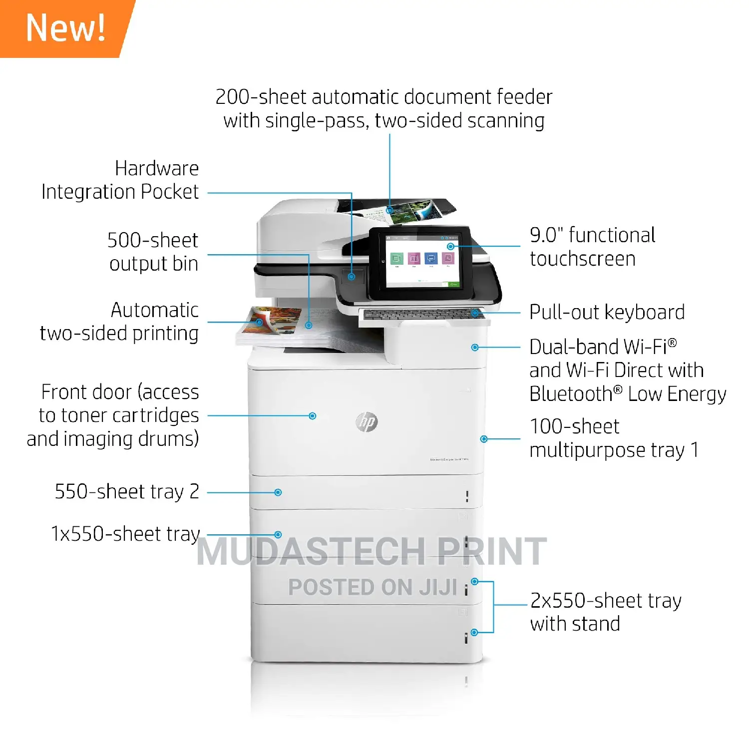 Hp Laserjet Managed Flow E7555 A4 Wireless Color Photocopy in Madina ...