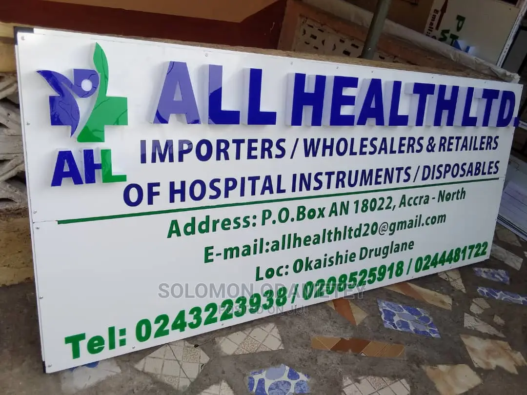 All Health 3D Signboard in Accra Metropolitan - Printing Services ...