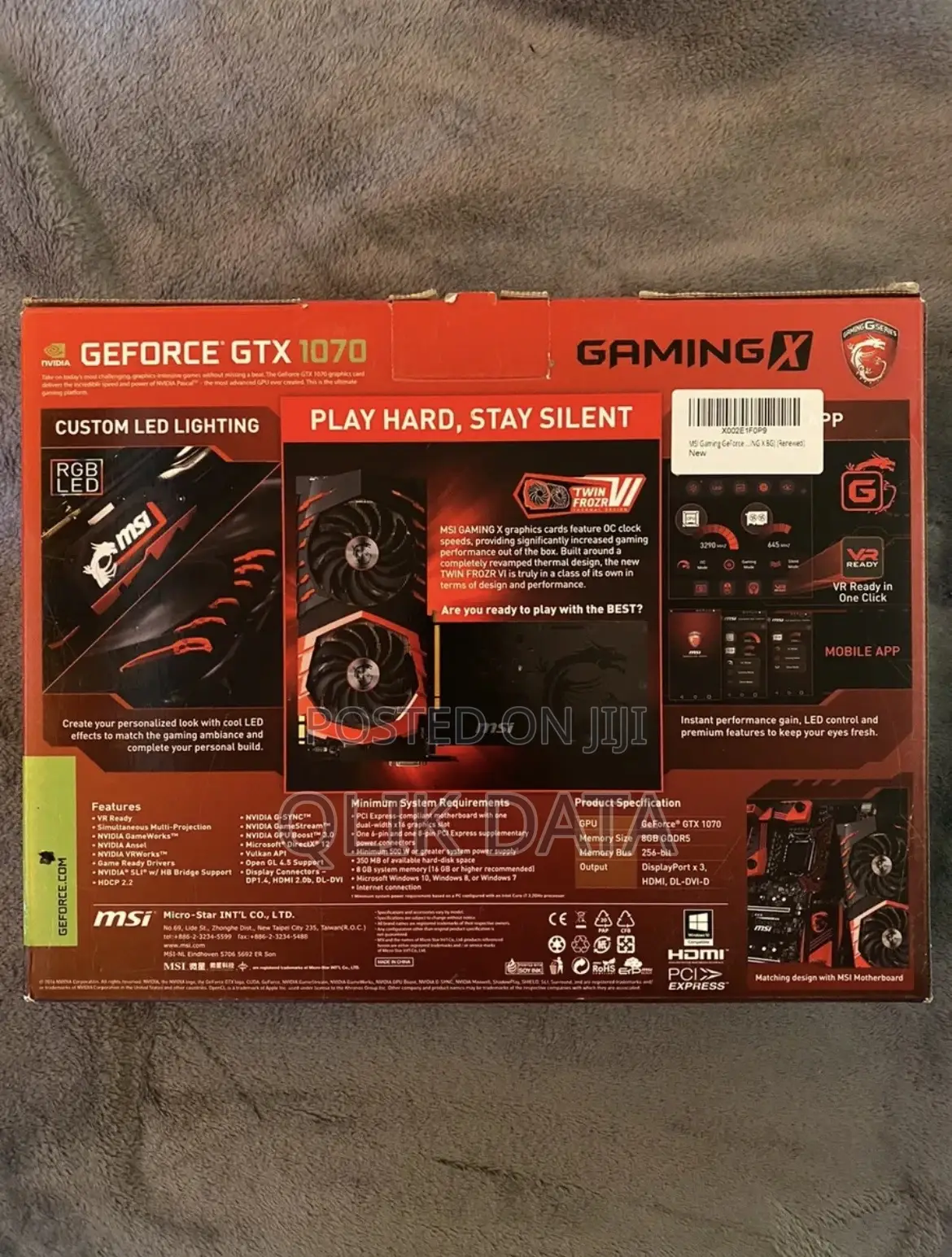 MSI Gaming X Geforce GTX 1070 8GB GDDR5 Graphics Card in Kaneshie ...