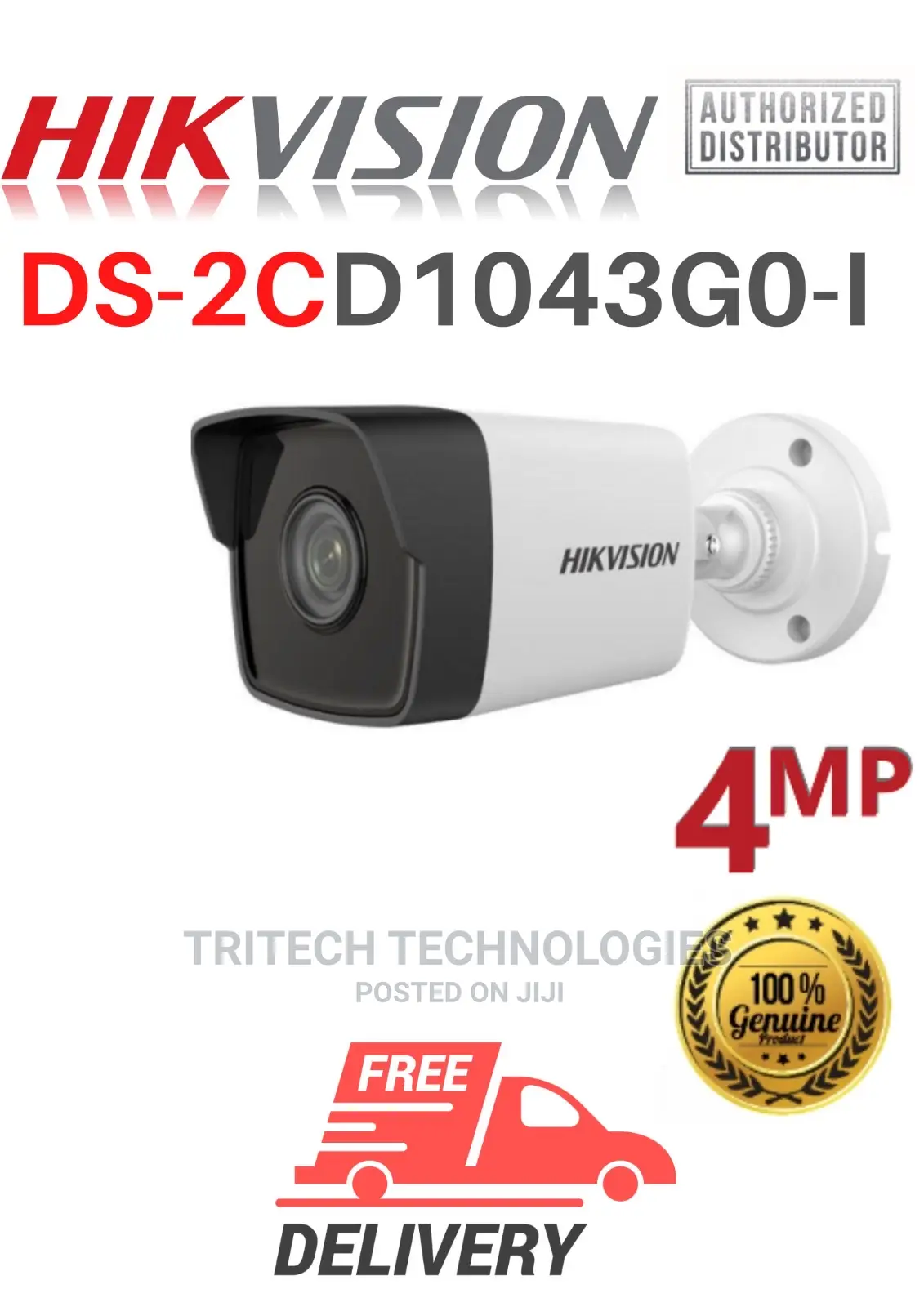 HIKVISION 4MP Fixed Bullet Network Camera DS-2CD1043GO-1 in Lapaz - Security & Surveillance ...