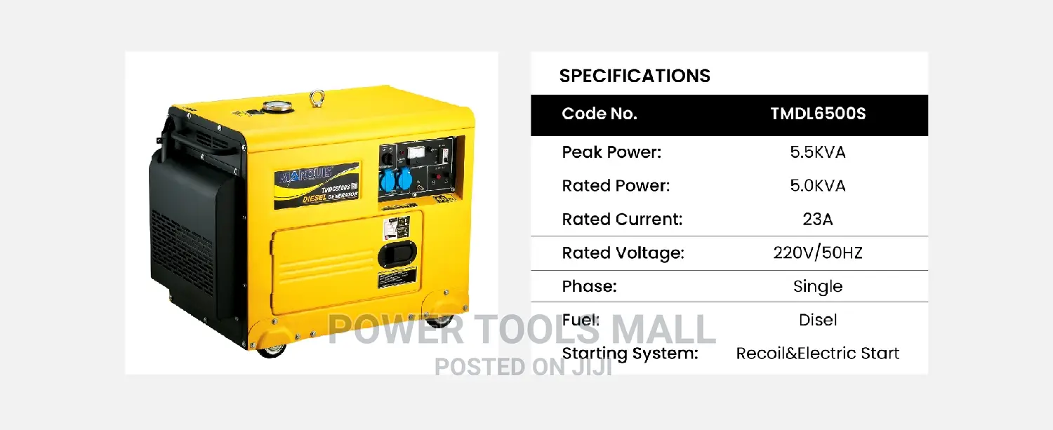 5.5kva Generator Diesel (TMDL 6500S MARQUIS) in Accra Metropolitan - Electrical Equipment, P T M ...