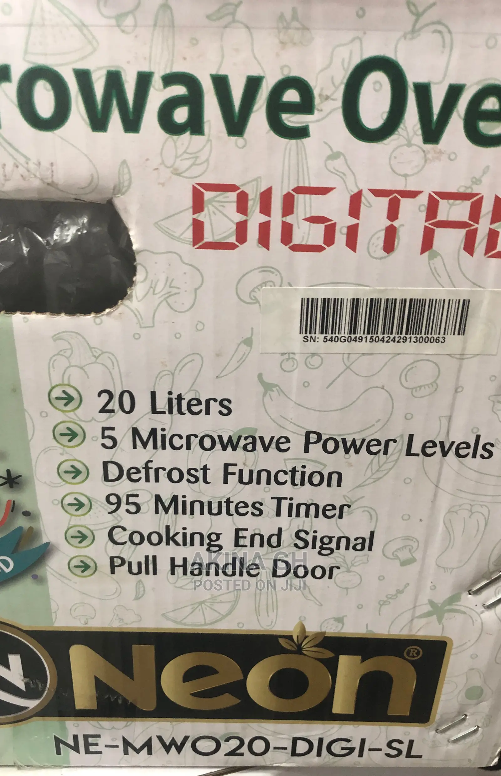 Neon 20L Digital Microwave With Defrost NE-MWO20 in Lapaz - Kitchen ...