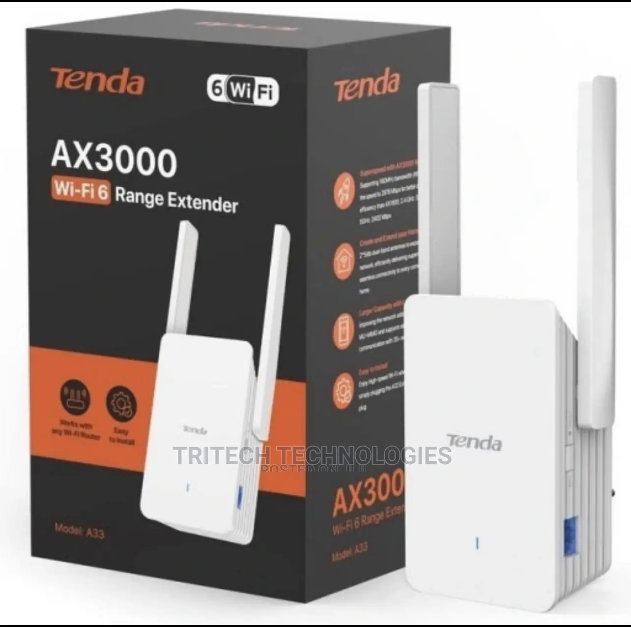 TENDA A33 Dual-Band AX3000 Network Extender Ultrafast Wi-Fi6 in Lapaz ...