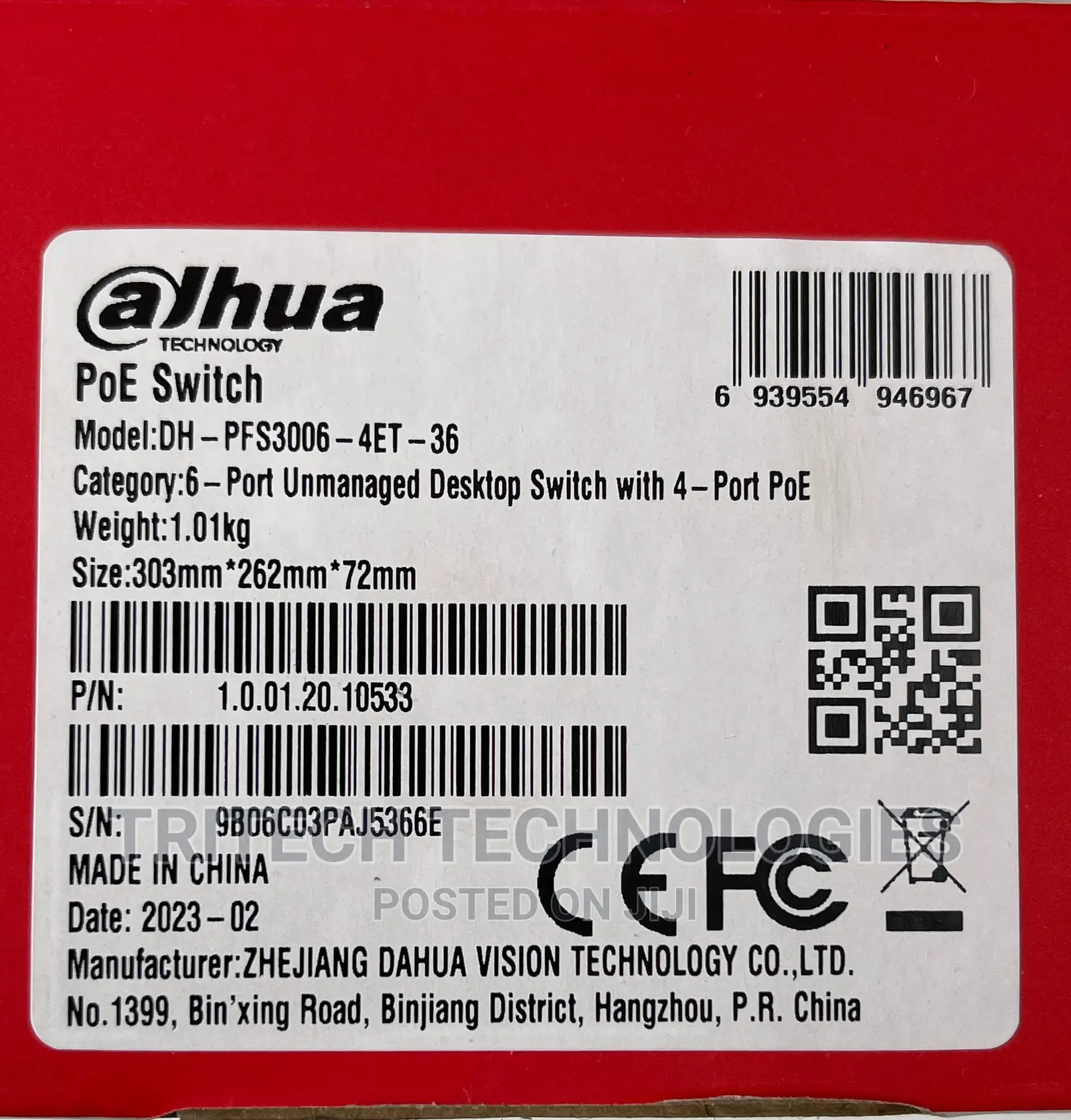 Dahua 4port Poe Switch With 2port Uplink in Lapaz - Networking Products ...