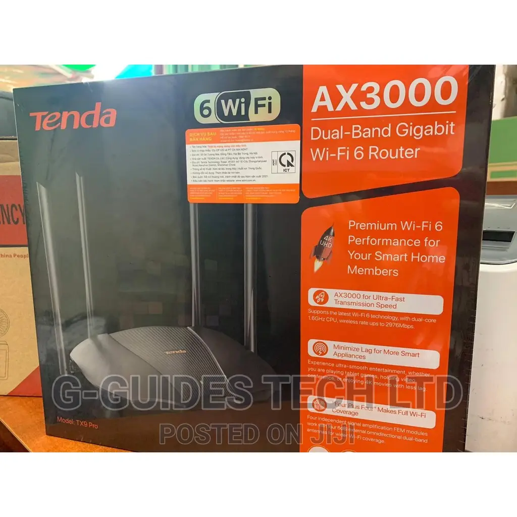 TENDA AX3000 Dual-Band Gigabit Wi-Fi 6 Router in Madina - Networking ...