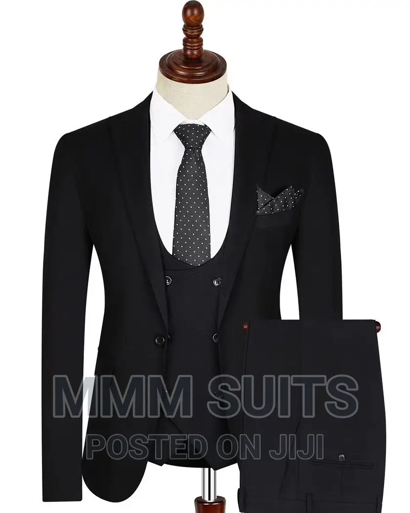 Classic 3-Piece Men Official Suit in Black and Blue-Black in Accra ...