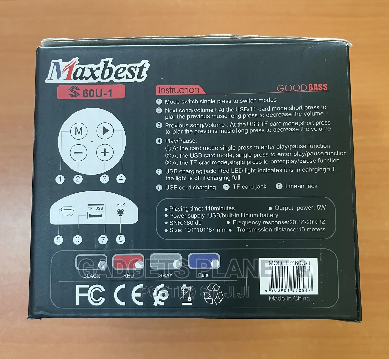 Maxbest Deep Base Mini Bluetooth Speaker With FM - S60u-1 for sale ...