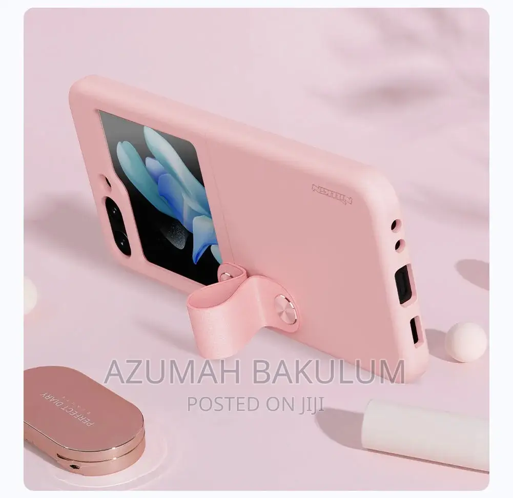 Samsung Galaxy Z Flip 5-Finger Strap Liquid Silicon Case in Circle ...