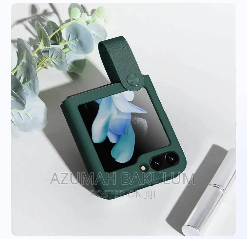 Samsung Galaxy Z Flip 5-Finger Strap Liquid Silicon Case in Circle ...