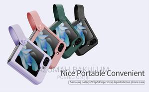 Samsung Galaxy Z Flip 5-Finger Strap Liquid Silicon Case in Circle ...