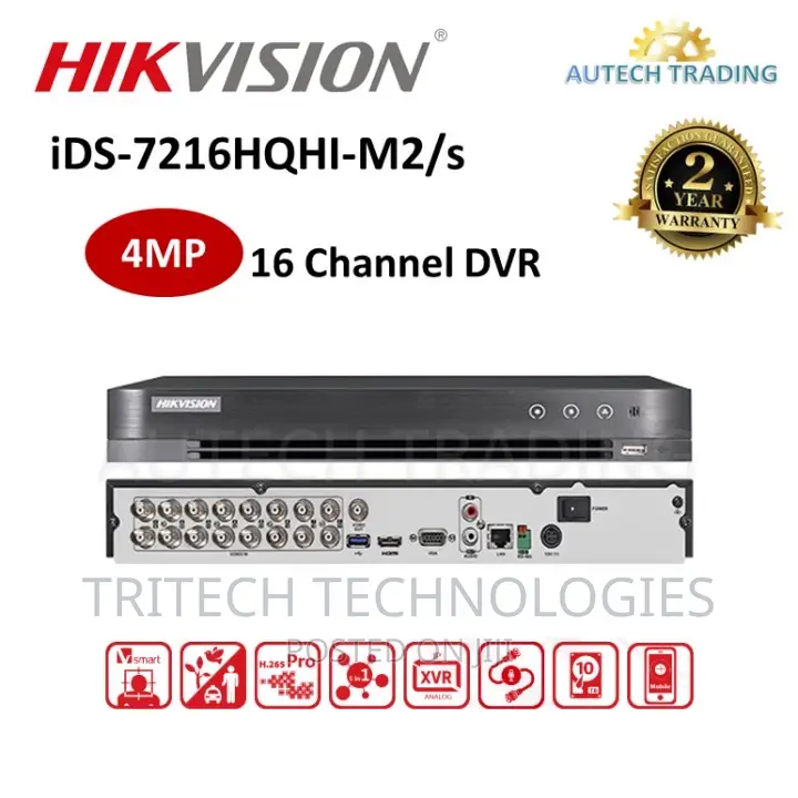 Hikvision DVR 16ch Up to 5mp + 2hdd Ids-7216hqhi-M2/S in Lapaz ...