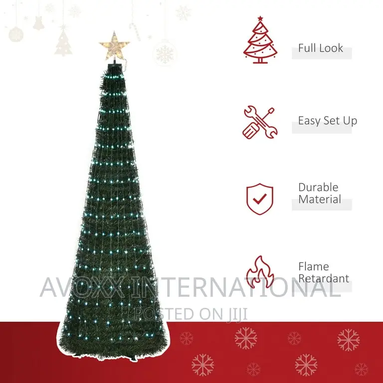 6FT Pre-Lit Christmas Tree, Multi-Color RGB LED Light in Adenta - Home ...
