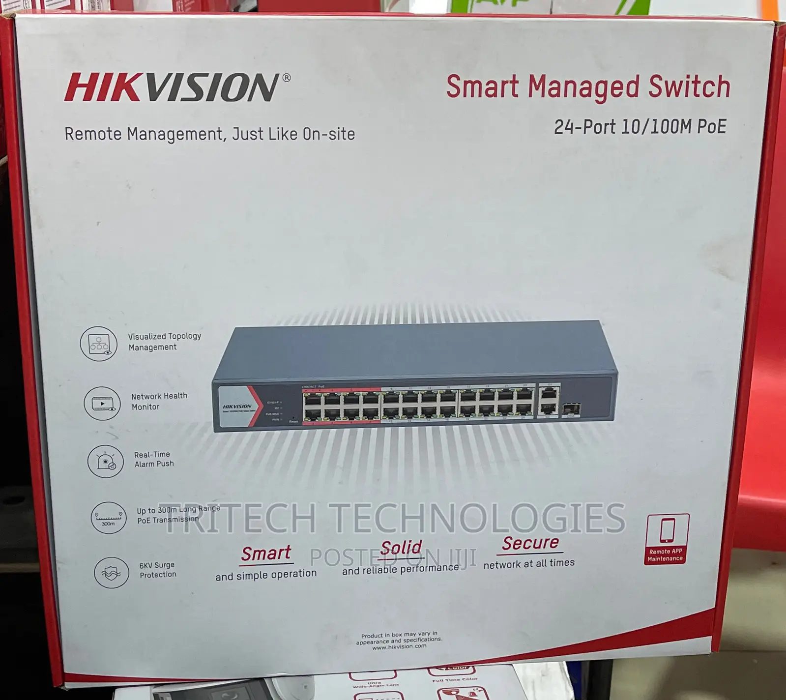Hikvision 24 Port Managed Fast Ethernet Poe Switch + 1 SFP for sale ...