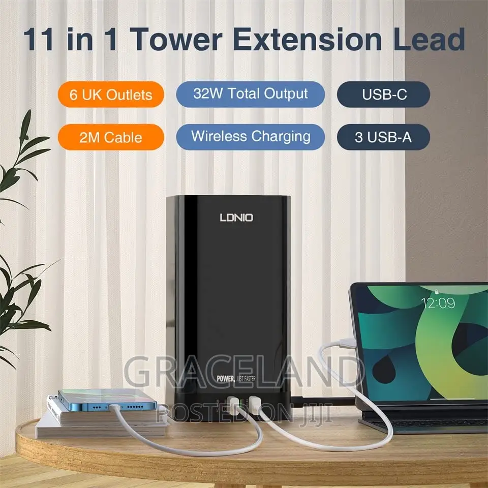 Tower Multi Power Strip Vertical Plug 11 Way Outlets Sockets in Accra ...