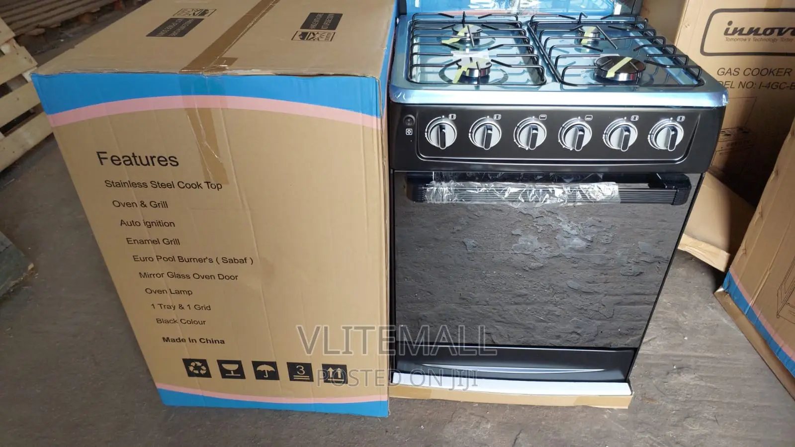 Innova 4 Burner Gas Cooker 60×60 With Oven Grill(I-4gc6-B) in Accra New ...