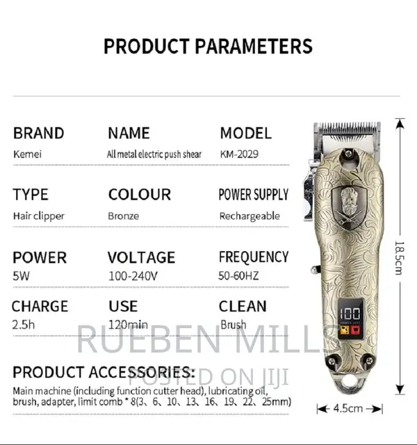 New Strong Power Kemei KM 2029 Chargeable Barbering Machine in Accra ...