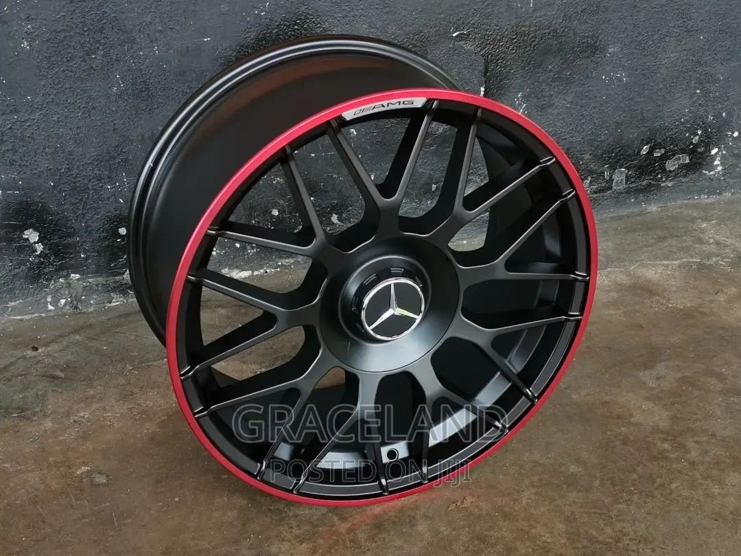 This Is Original Mercedes Benz Matte Black/Red Alloy Rims 18 in Accra ...