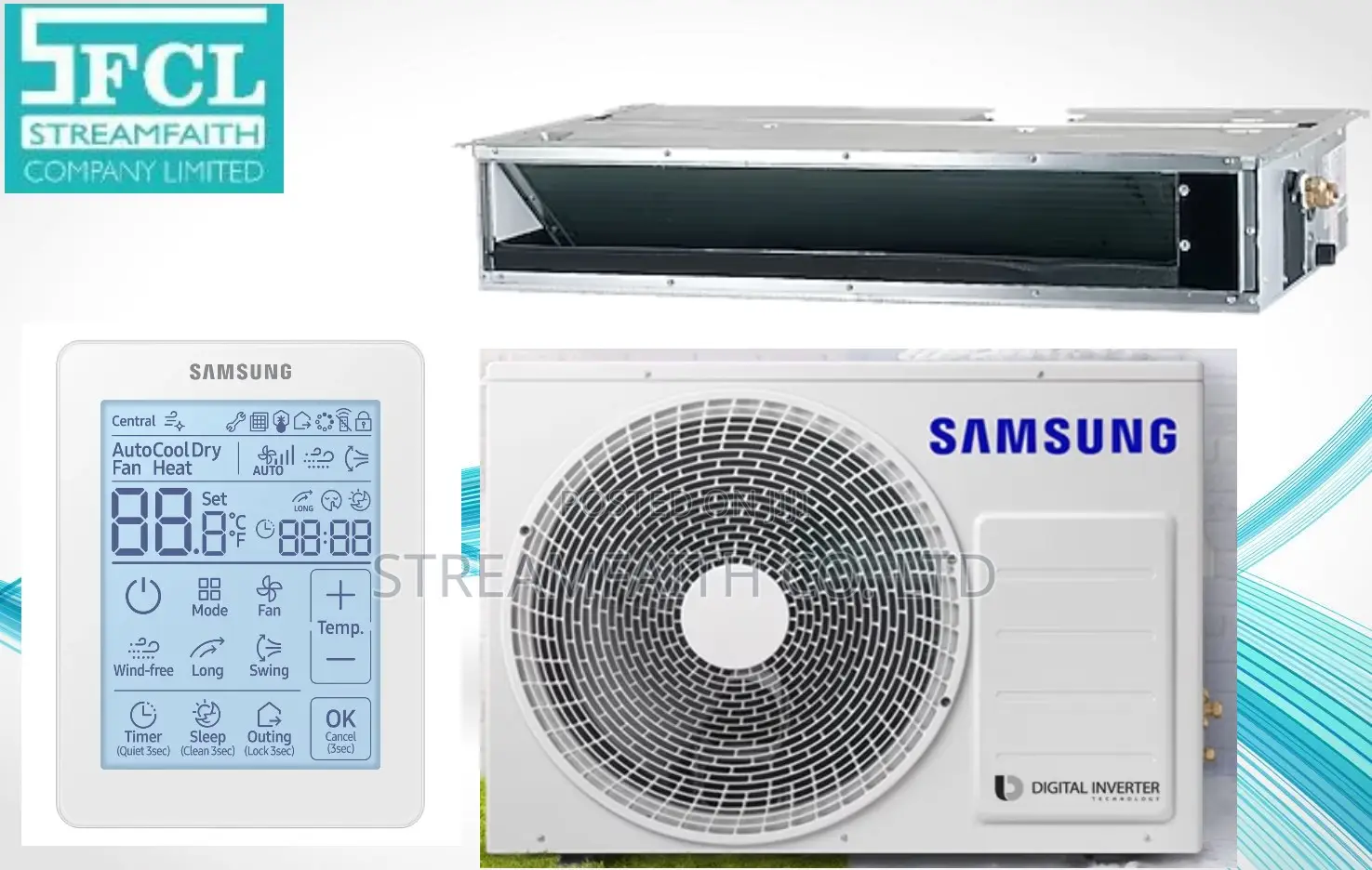 Samsung 2.0HP Concealed Ducted Inverter R32 AC052RXADKG/ EU in Accra ...