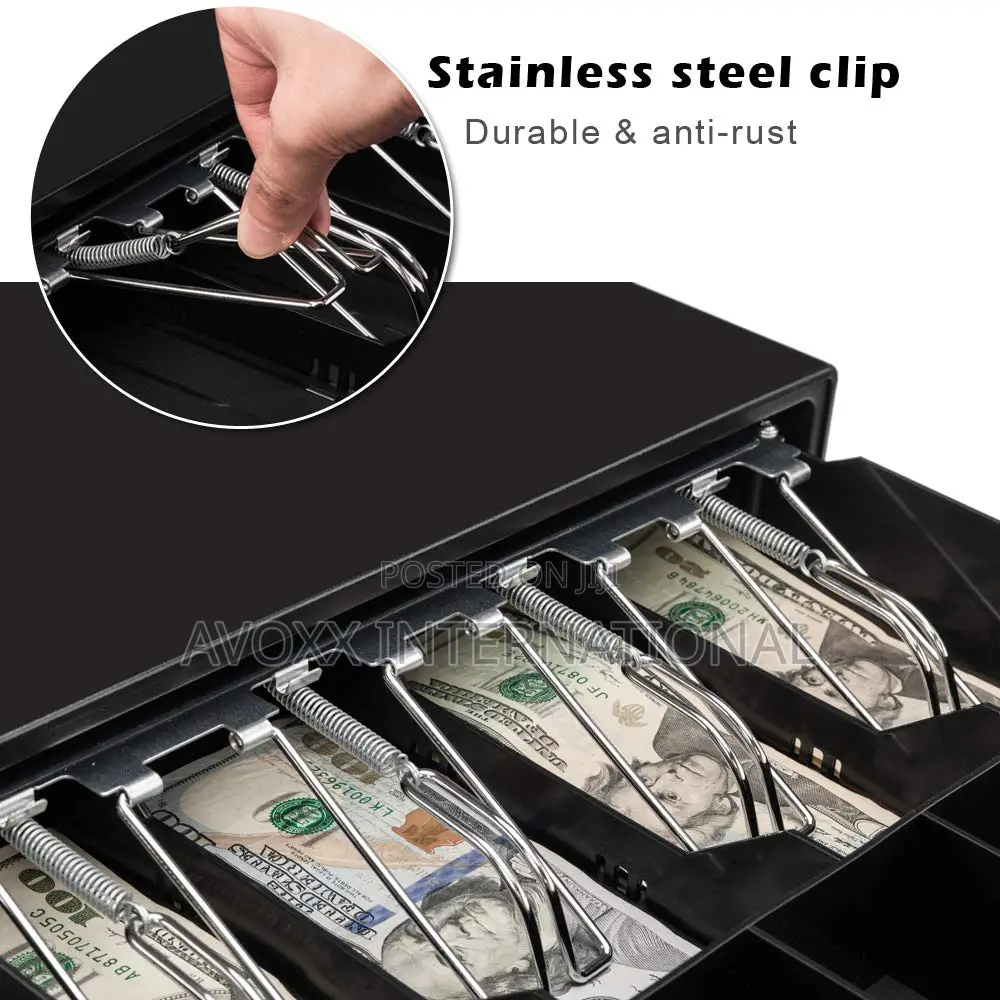 ROVSUN Cash Register Drawer 4 Bill 5 Coin, Money Storage Box in Adenta ...