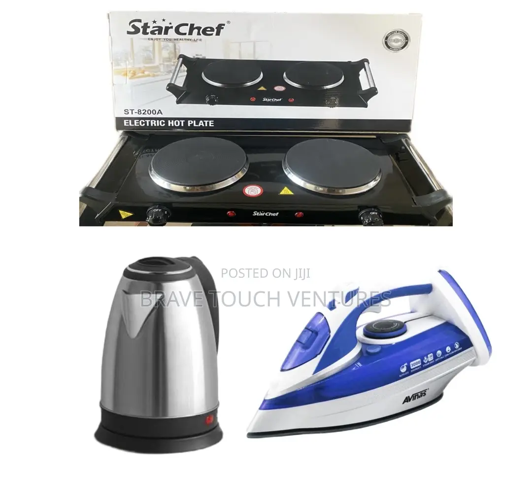 Combo: Steam Iron 3000W + Electric Hot Plate Cooker + Kettle in Lapaz ...