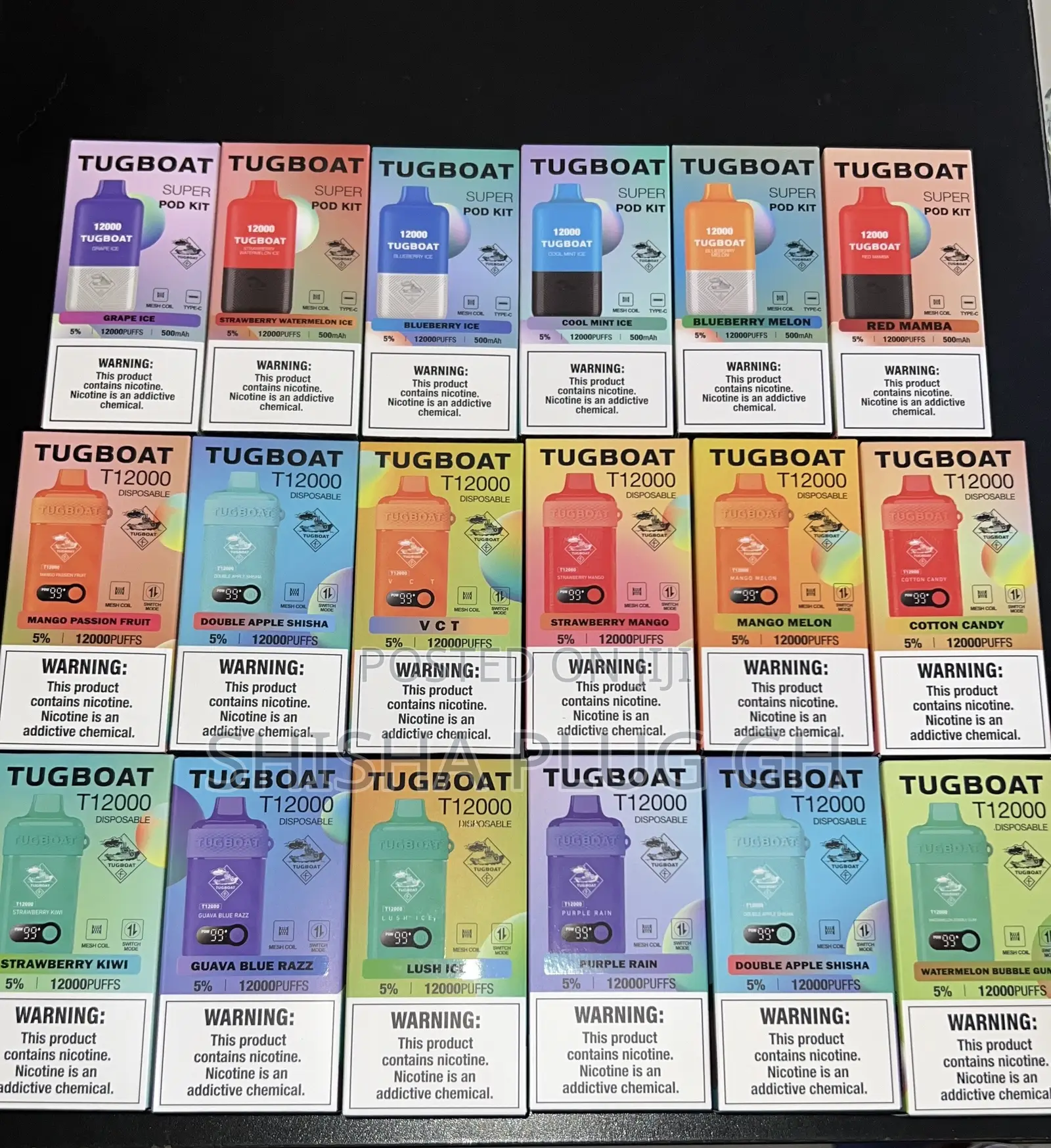 12000 Puff Tugboat Disposable Vape in Accra Metropolitan - Tobacco ...