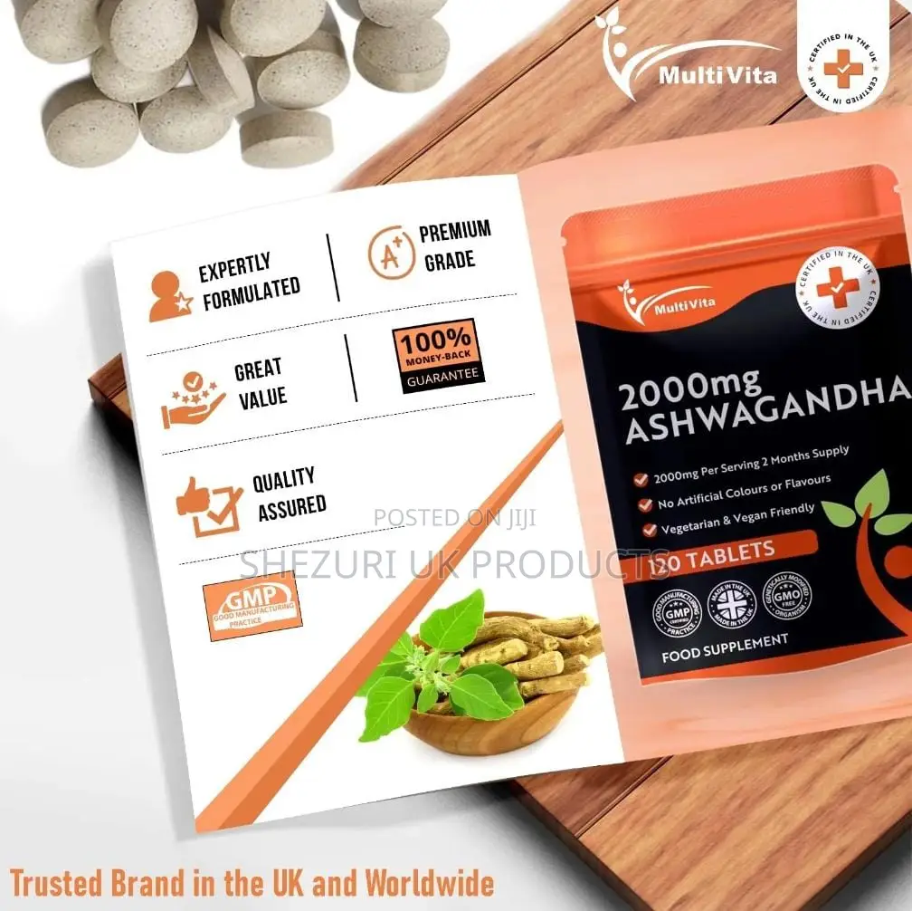 ASHWAGANDHA 2,000MG - 120 Vegan Tabs - Pure Root - UK Source in Accra ...