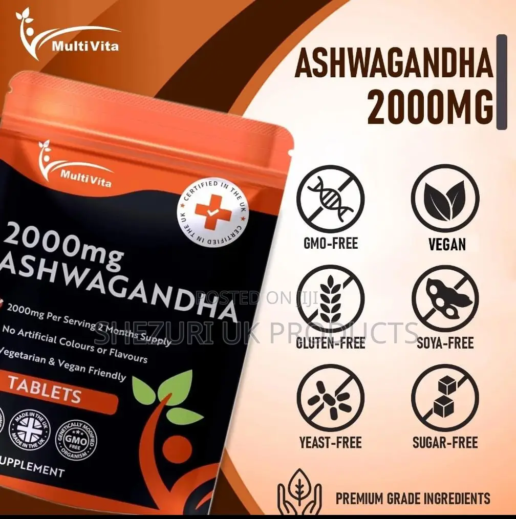 ASHWAGANDHA 2,000MG - 120 Vegan Tabs - Pure Root - UK Source in Accra ...