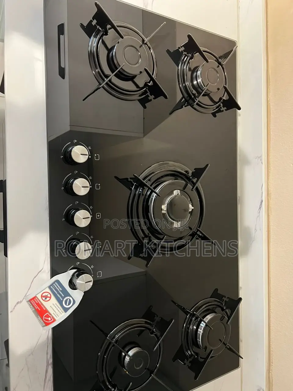 Turkish Inbuilt 90cm Fireproof 5 Burner Glass Gas Cooker Stove Hob in ...