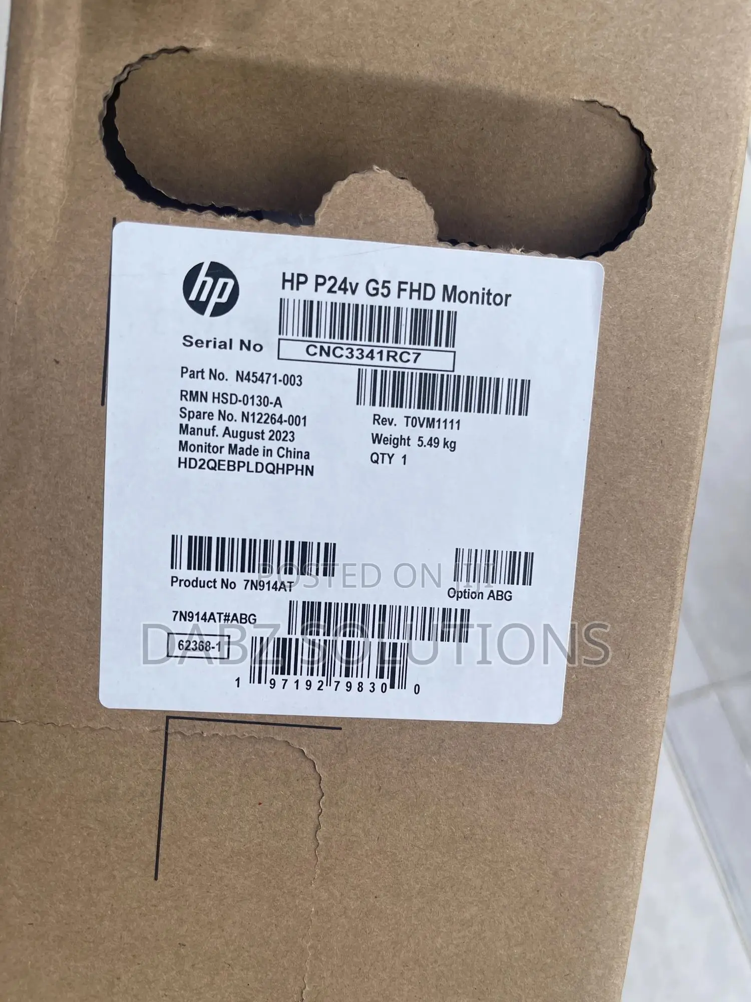 HP P24vg5 FHD Monitor in Kokomlemle - Computer Monitors, Dabz Solutions ...