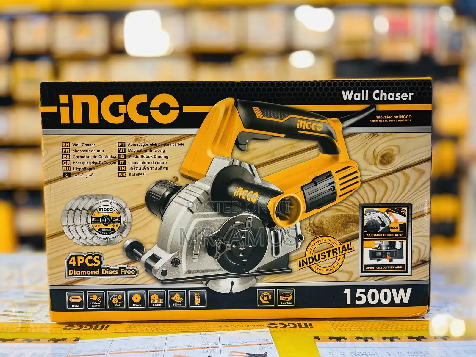 1500w Industrial Wall Chaser + 4pcs Cutting Disc Included - Wlc15008 in ...