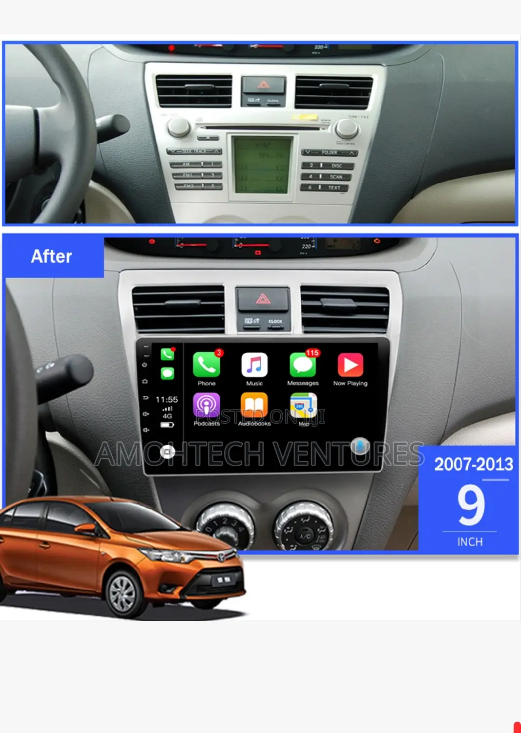 Toyota Belta/Yaris Android Auto in Tema Metropolitan - Vehicle Parts ...