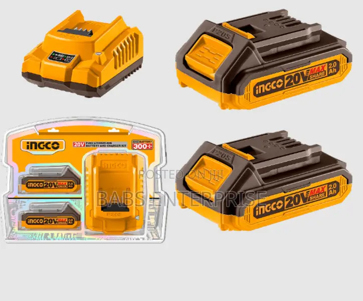 Ingco Two 20V 2.0ah Battery Pack And Charger Kit FBCPK1222 in Accra ...