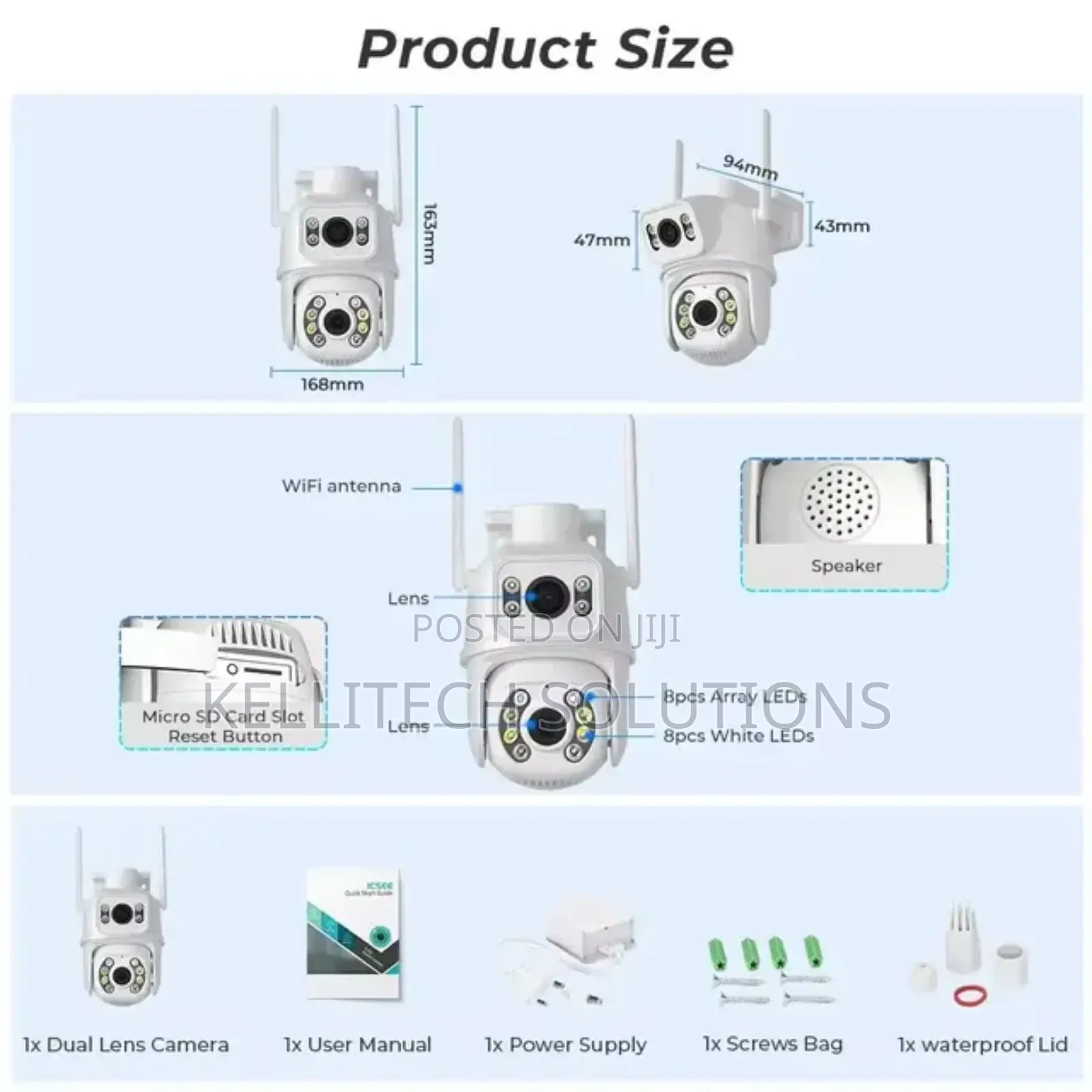 Double Lens 6MP CCTV Camera, Icsee App in Abossey Okai - Security ...