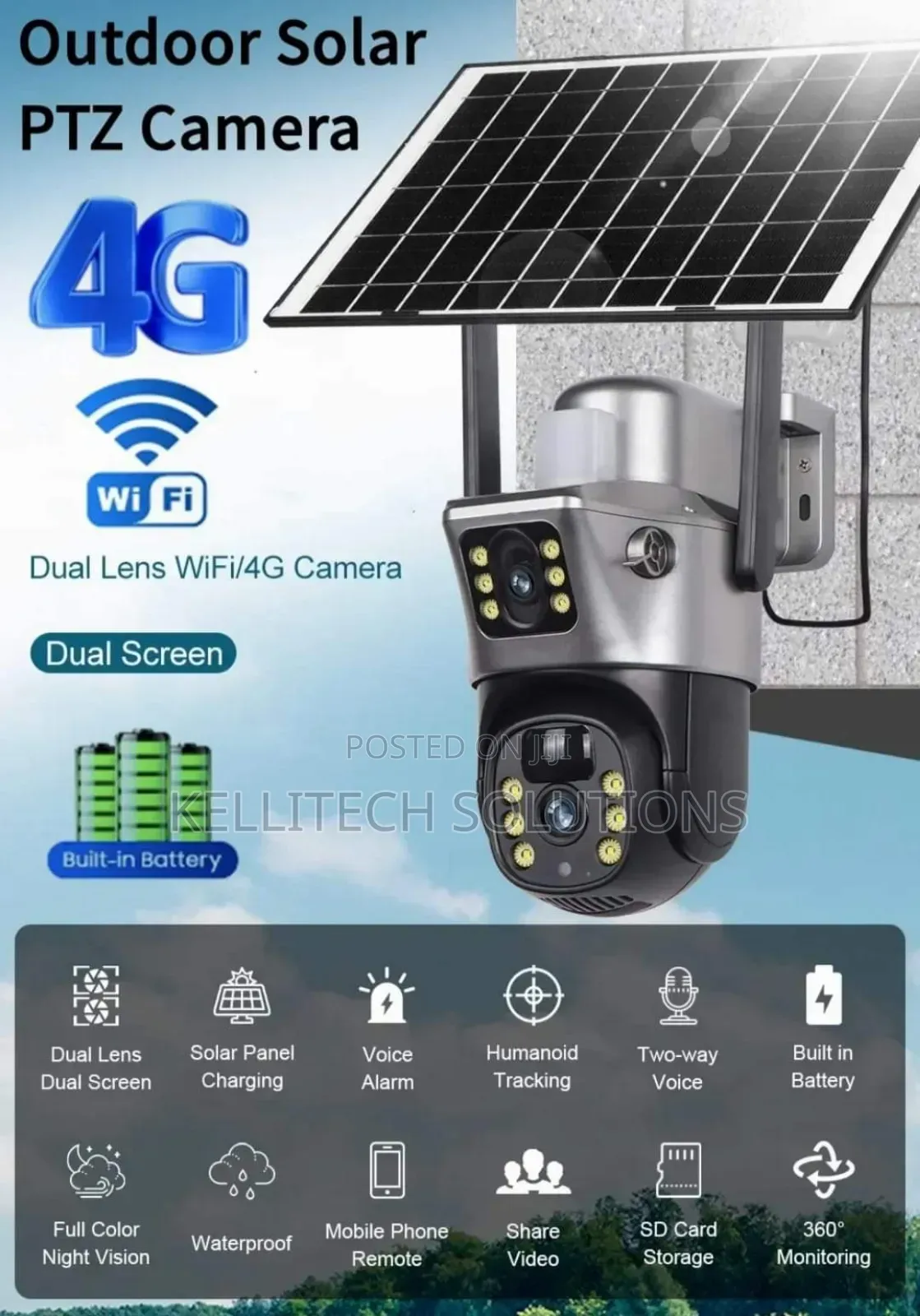 Dual Lens 4G Solar Powered CCTV Camera in Accra Metropolitan - Security ...