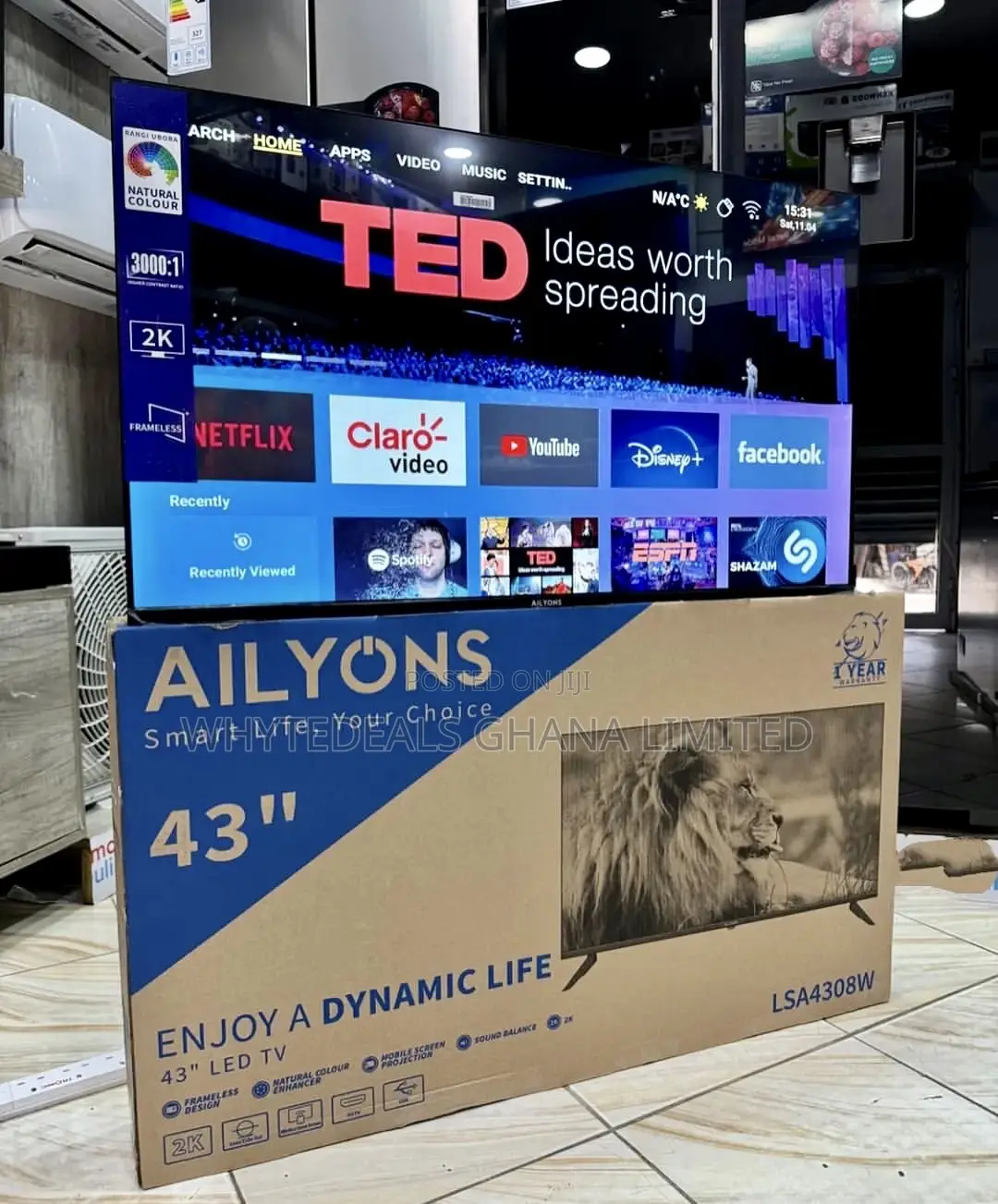 Smart Wi-Fi Android Ailyons 43” Netflix, Youtube Led Tv 2025 in Sunyani ...