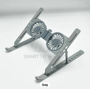 7 Level Foldable Aluminium Laptop Stand + Fan + RGB Light in Adenta ...