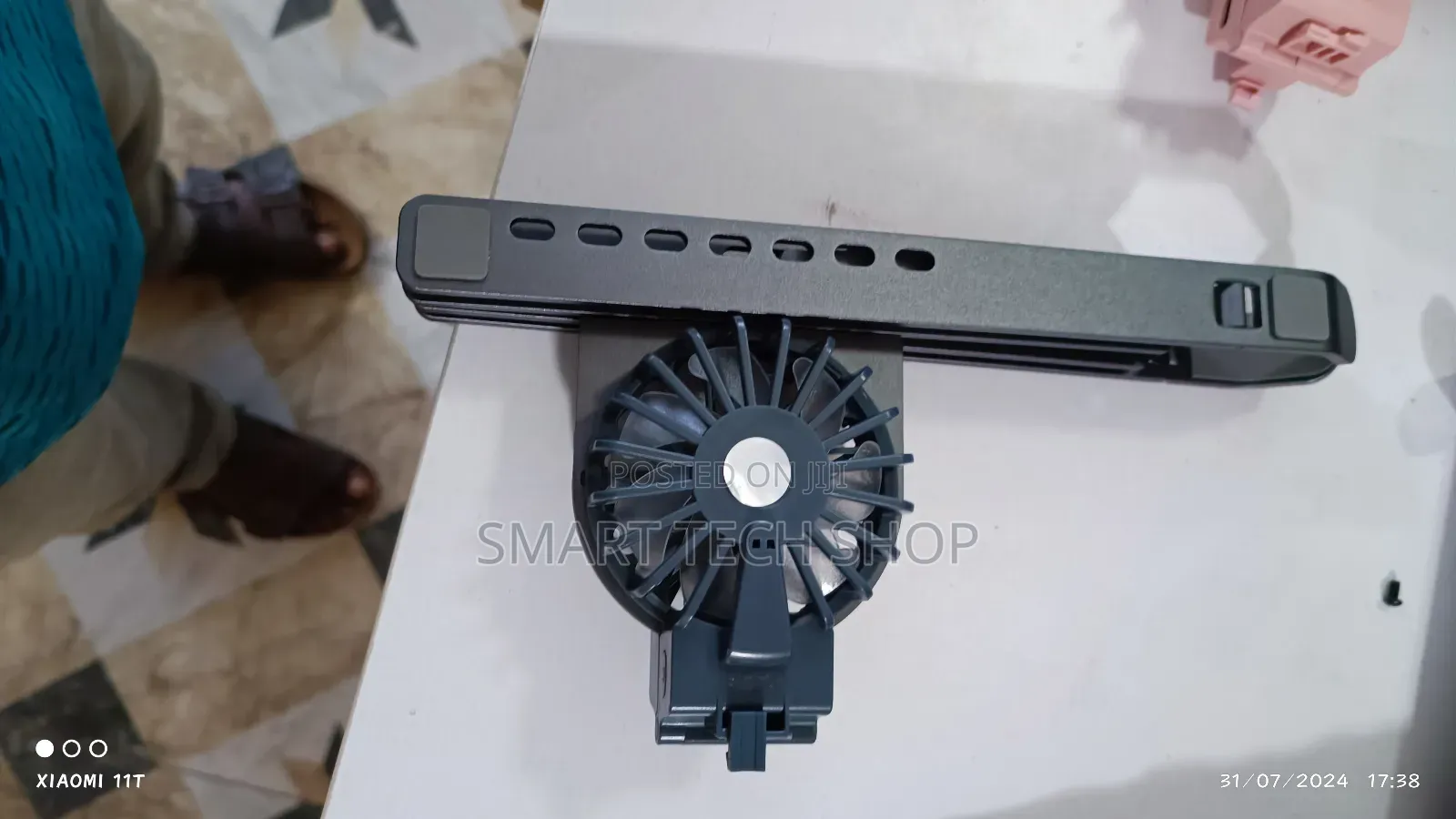 7 Level Foldable Aluminium Laptop Stand + Fan + RGB Light in Adenta ...