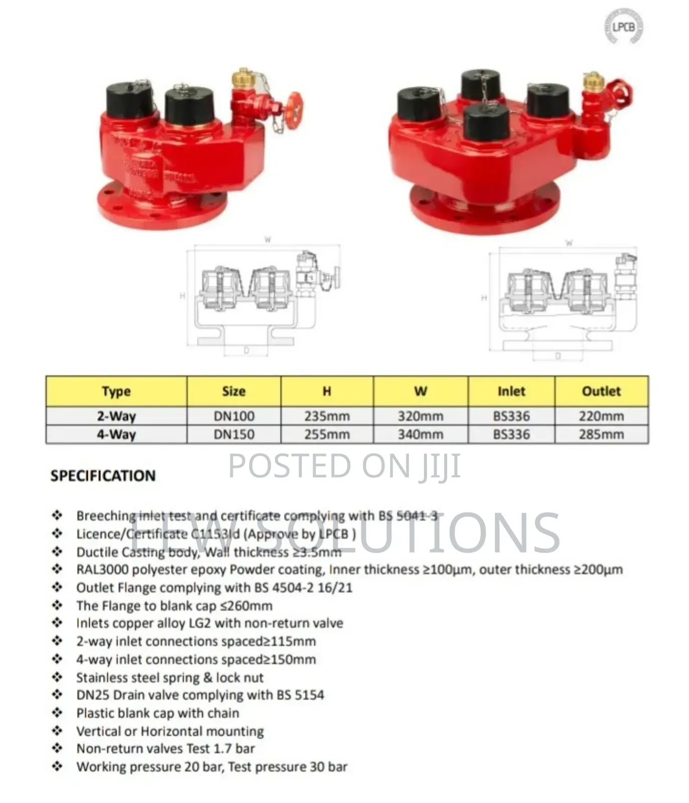 4 Way Breeching Inlet Valve in Dansoman - Plumbing & Water Systems ...