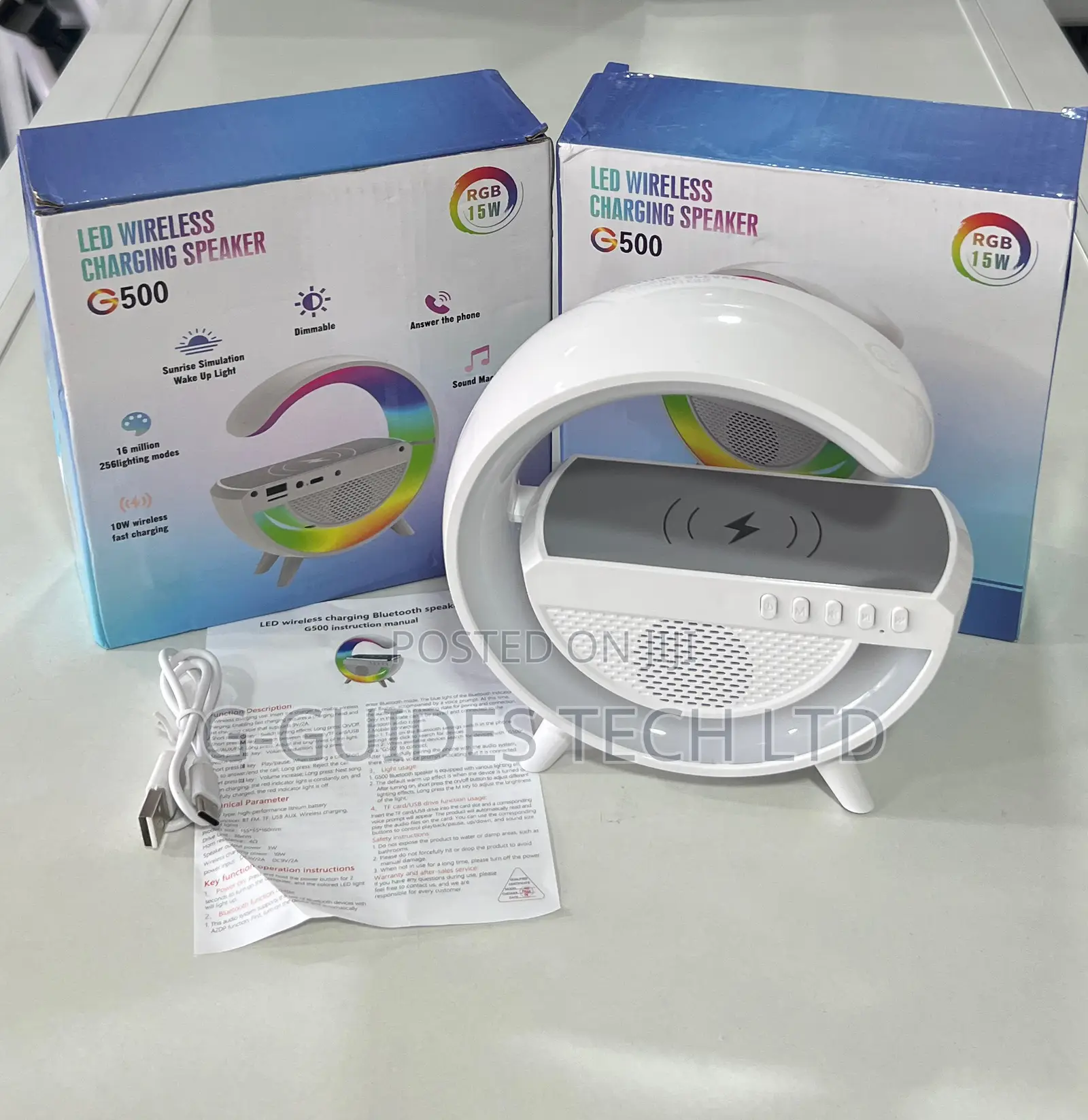 LED Wireless Charging Bluetooth Speaker G500 in Madina - Audio & Music Equipment, G-guides Tech ...