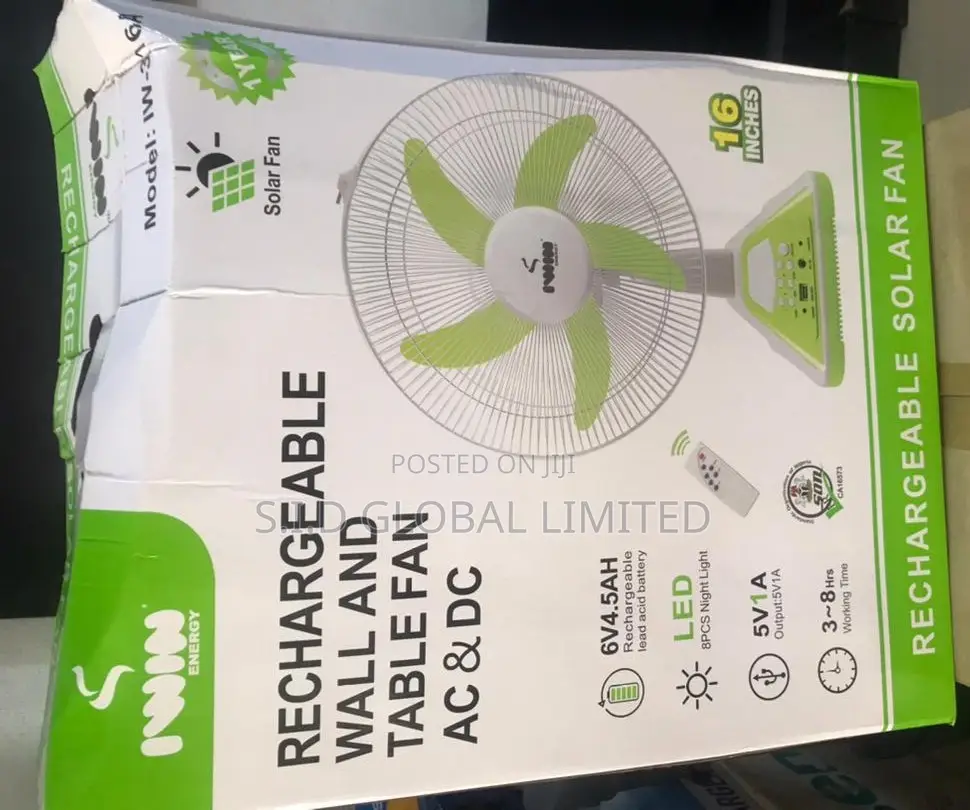 Original Iwin Rechargeable Wall and Table Fan AC/DC 16 Inche in Accra ...