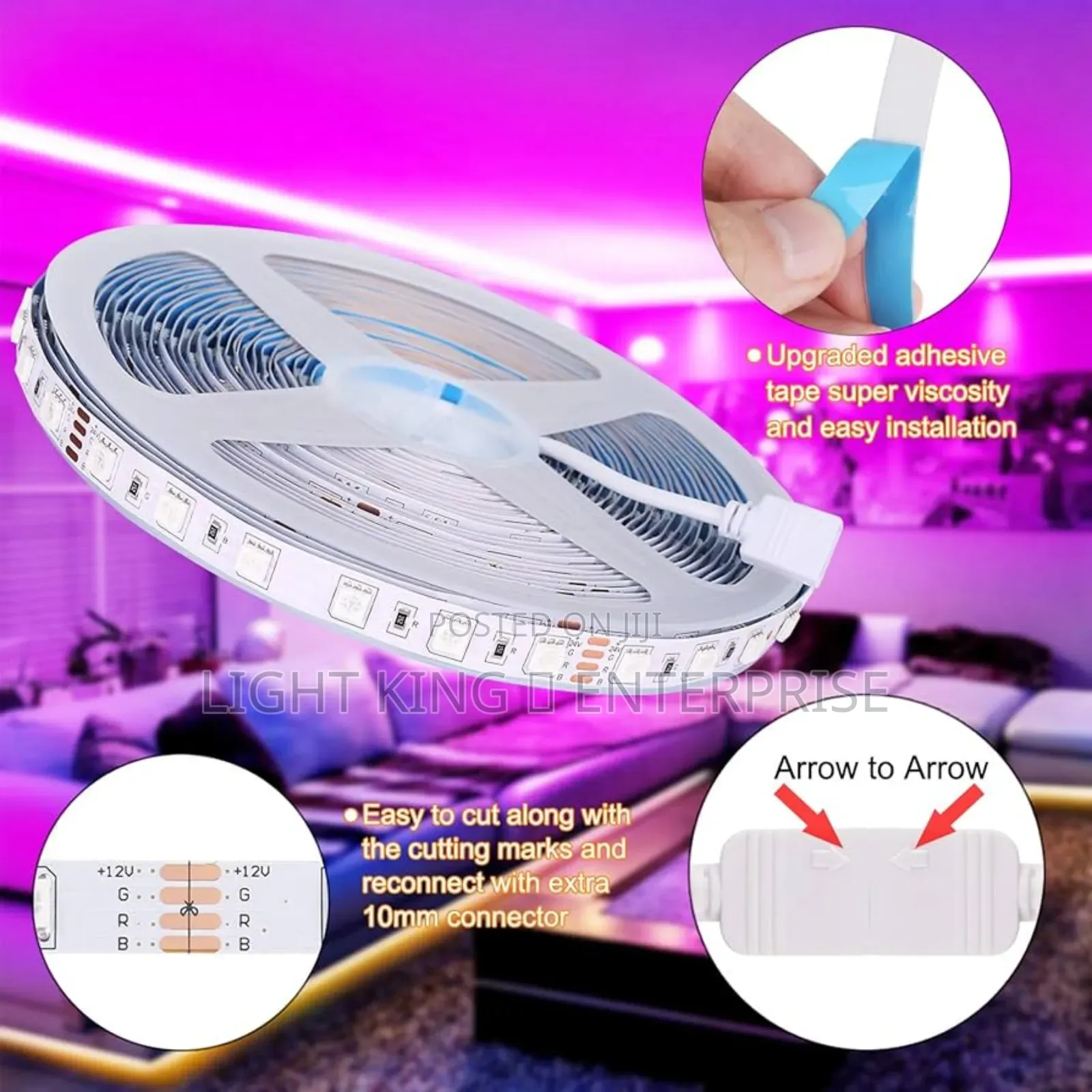 RGB Running Led Strip Full/10meters/Remote Control /200v in Accra ...