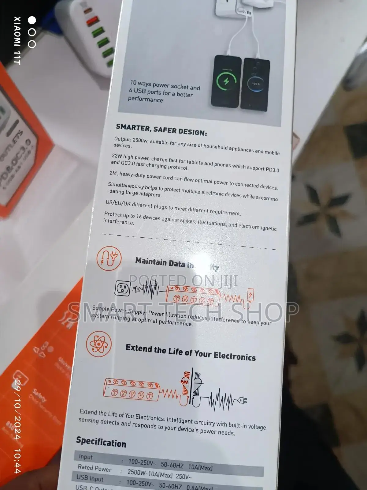 LDNIO Extension Power Socket Strip With 10 Sockets 6 Type-c in Adenta ...